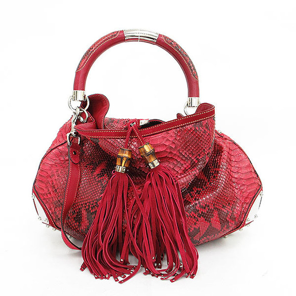 Gucci | Bags | Gucci Indy 2way Bag Python Suede Red | Poshmark